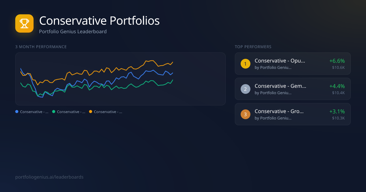 Conservative Portfolios 12/17/25 Leaderboard - Portfolio Genius
